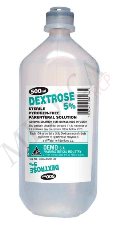 Medica RCP |Dextrose 5% Demo Bag 500ml * | Indications | Side Effects | Composition | Route ...